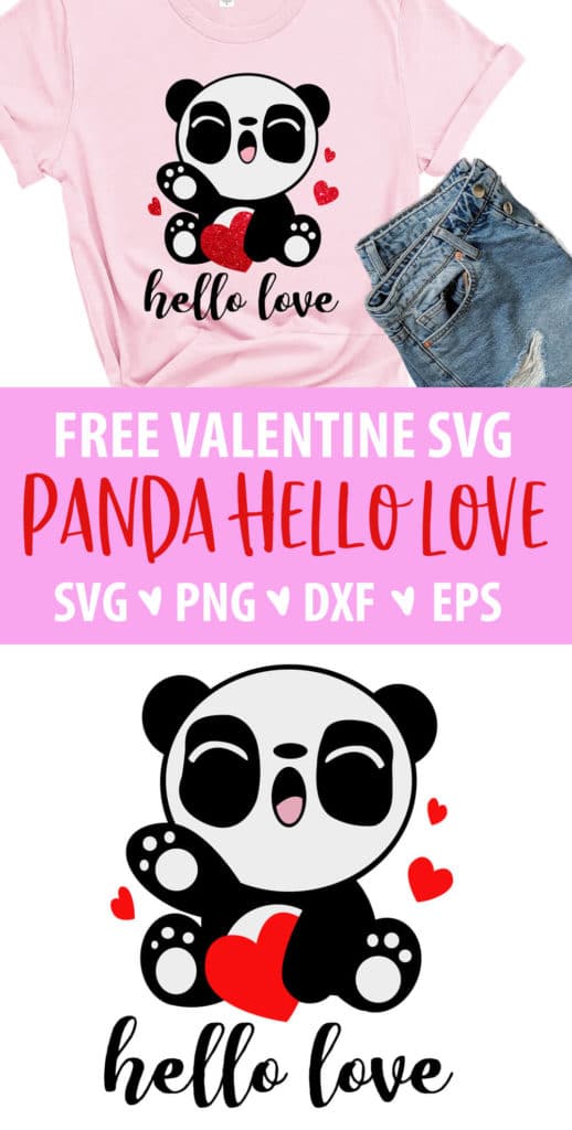 Valentine's Day Panda SVG - Cute Valentines SVG
