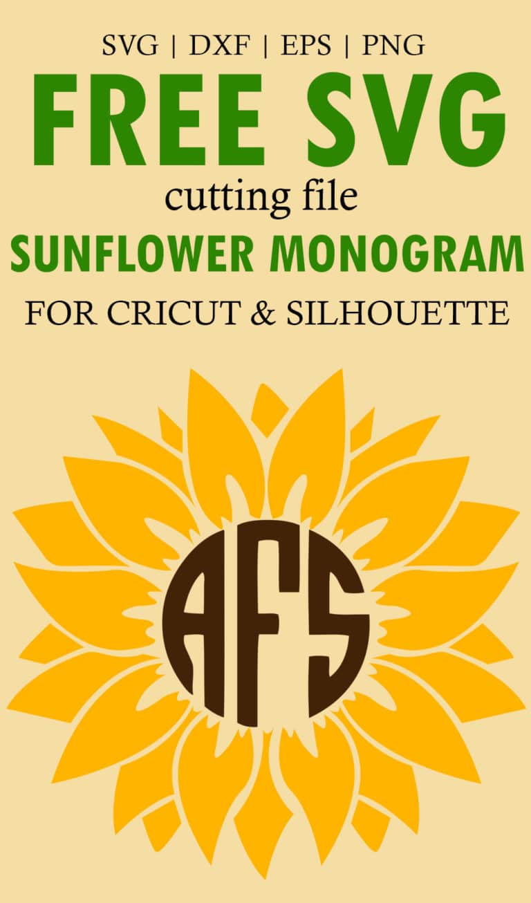 Sunflower Monogram SVG - Free High Qualify SVG Cut Files
