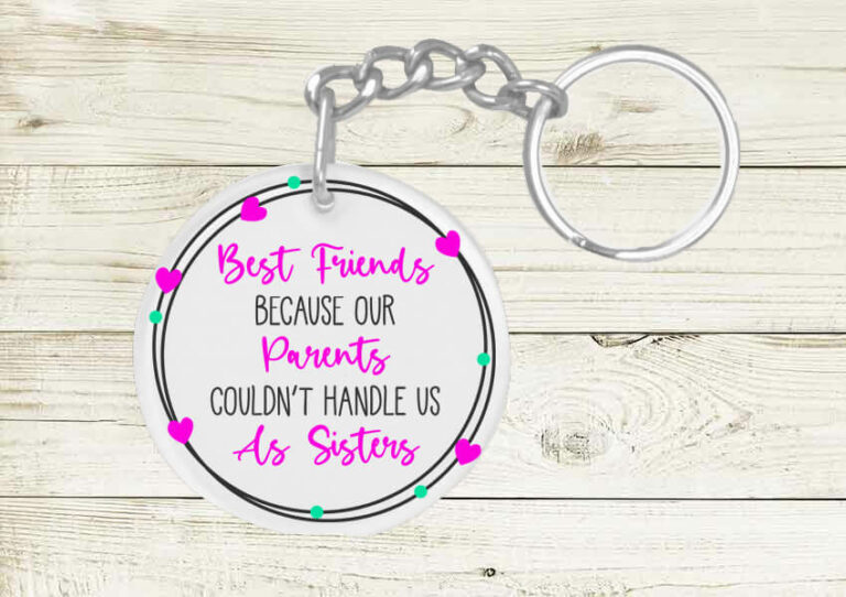 Best Friends Keychain Free SVG Files for Acrylic Keychain Rounds