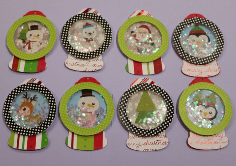 Snow Globe Christmas Shaker Gift Tags - Free SVG Files