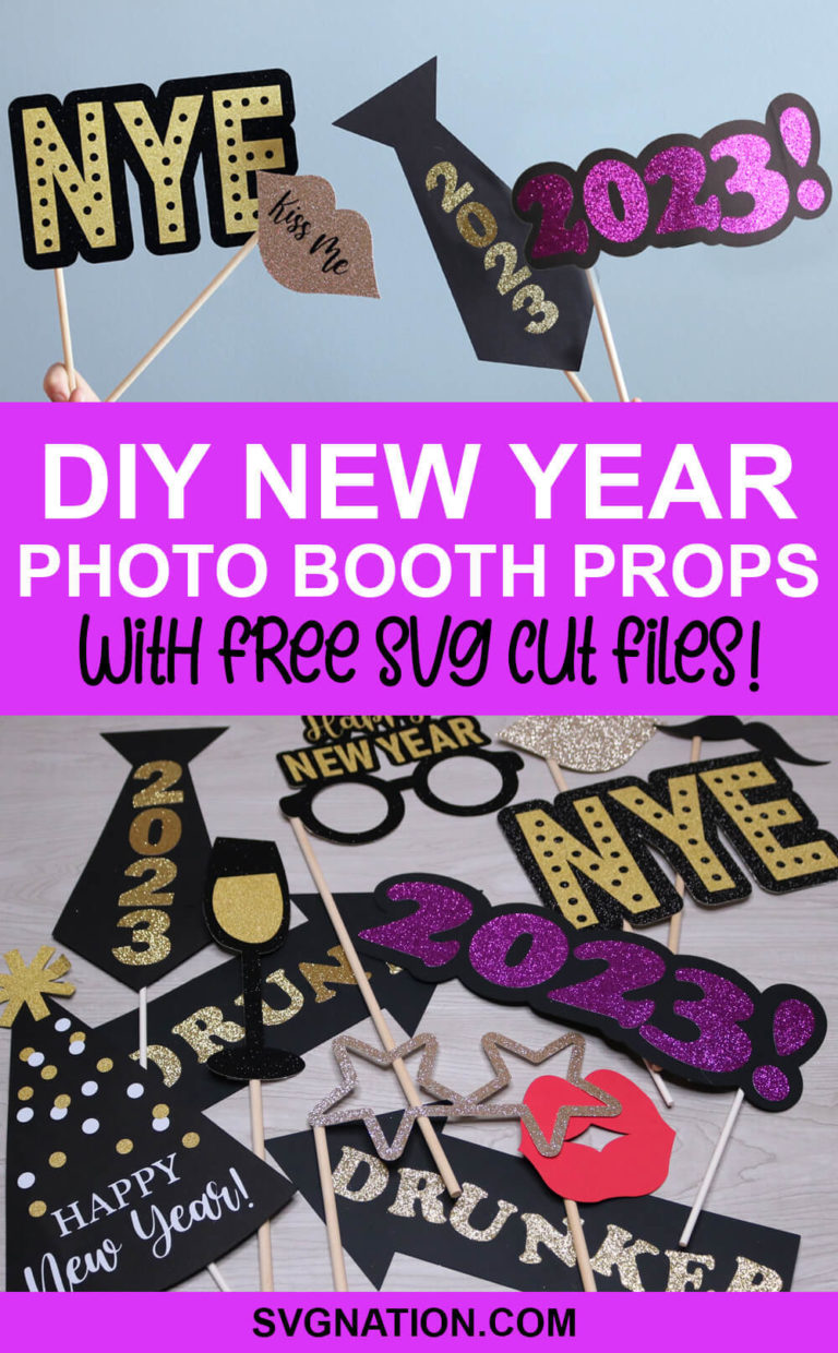 DIY New Year Photo Booth Props with Free SVG Cut Files