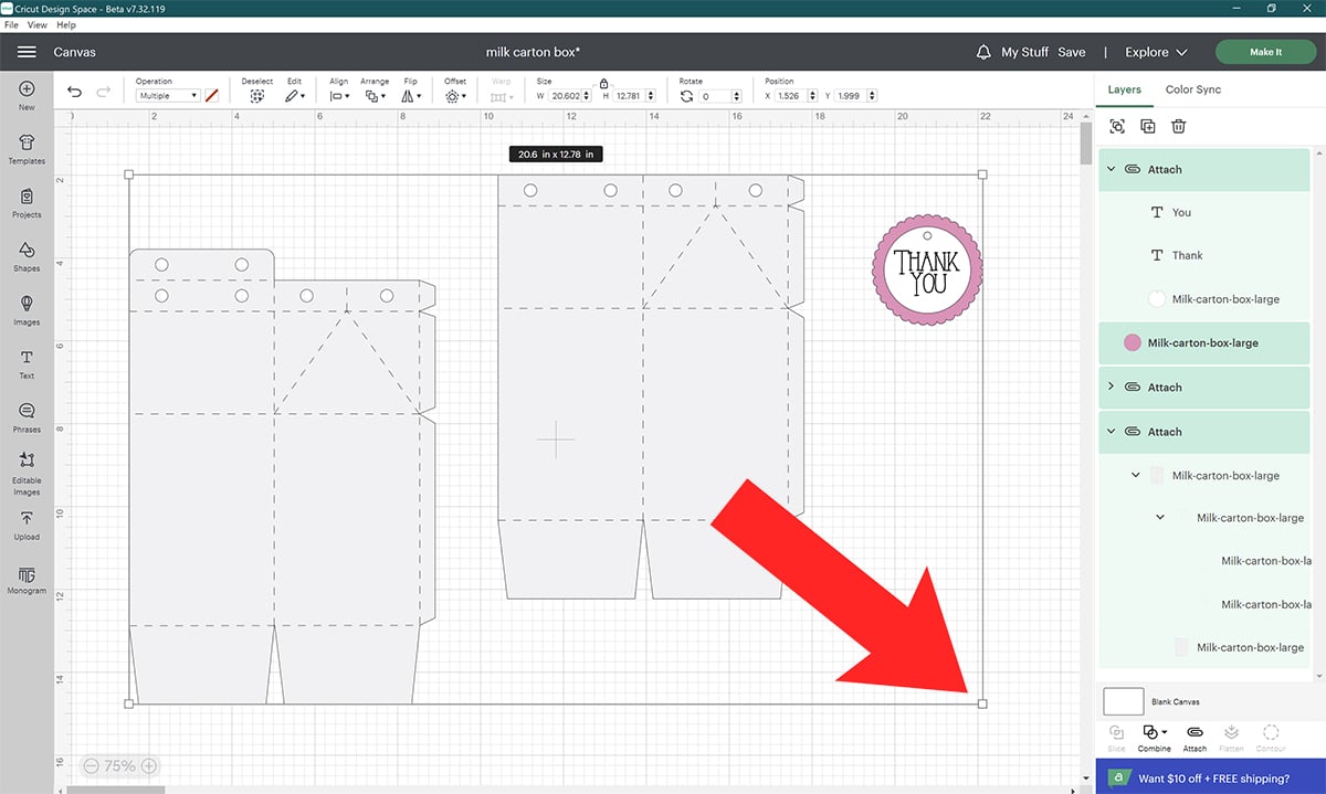Milk Carton Favor Box Template & Gift Tag