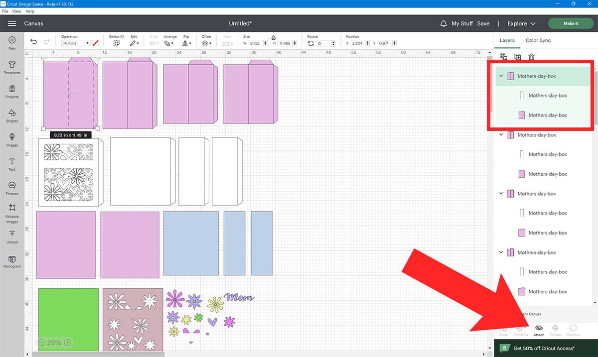 Mother's Day Cricut Gift Box - Free Template
