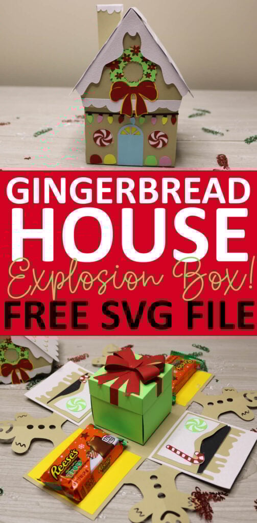 Gingerbread House Explosion Box SVG