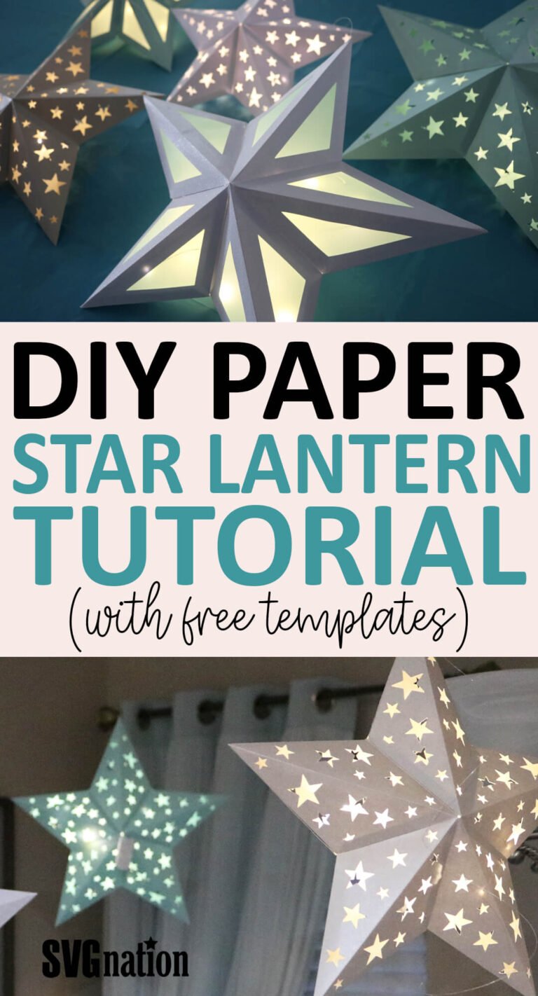 Paper Star Lantern Tutorial with Free 3D Star SVG Templates