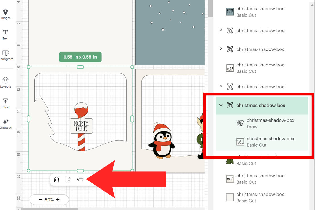 North Pole Christmas Shadow Box - Free SVG Files