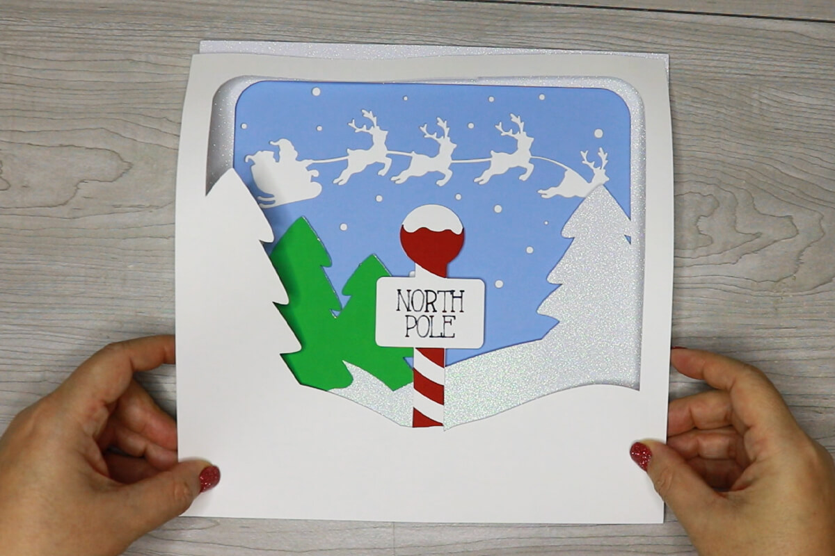 North Pole Christmas Shadow Box - Free SVG Files