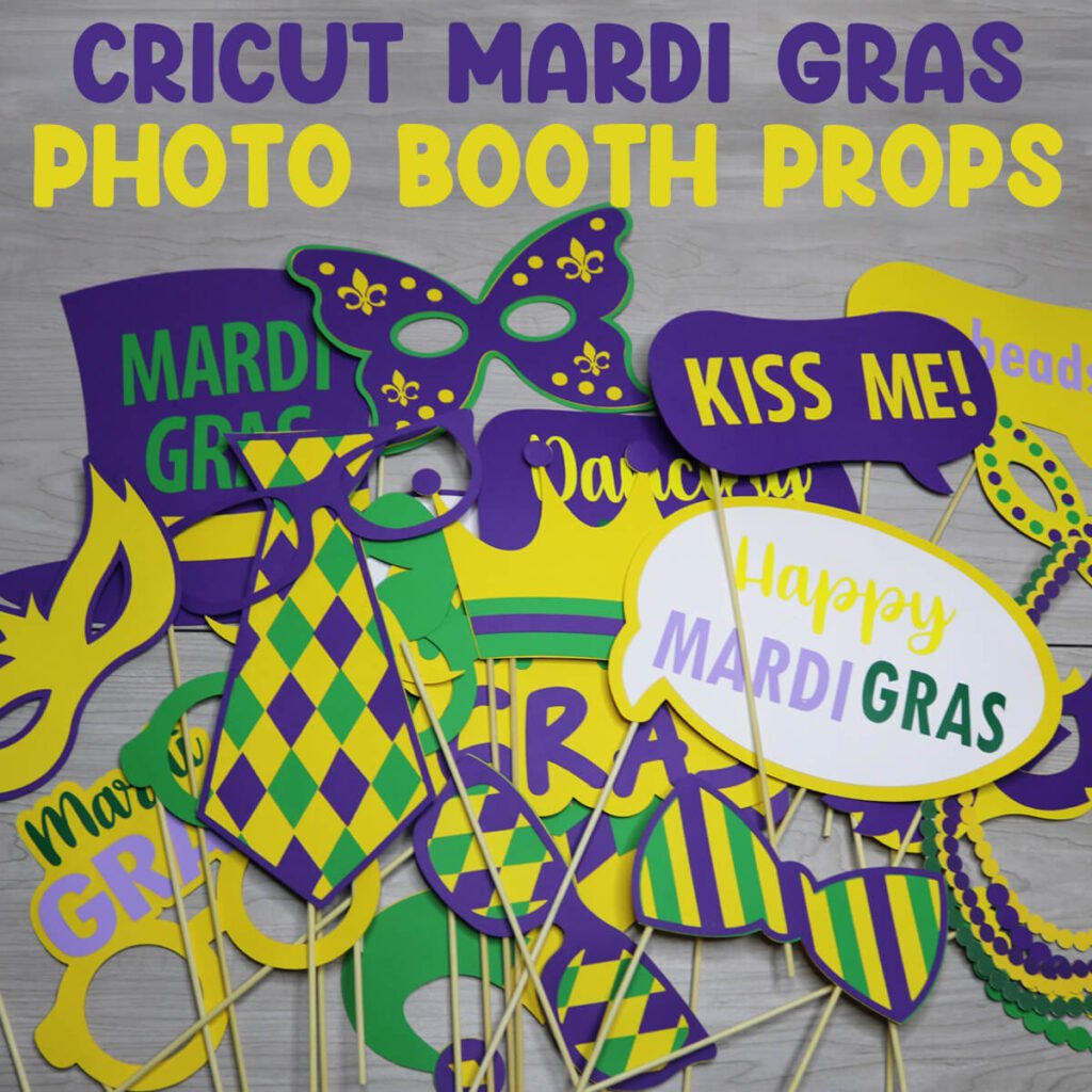 Mardi Gras Photo Booth Props Printable & SVG