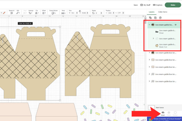 Ice Cream Gable Box Template
