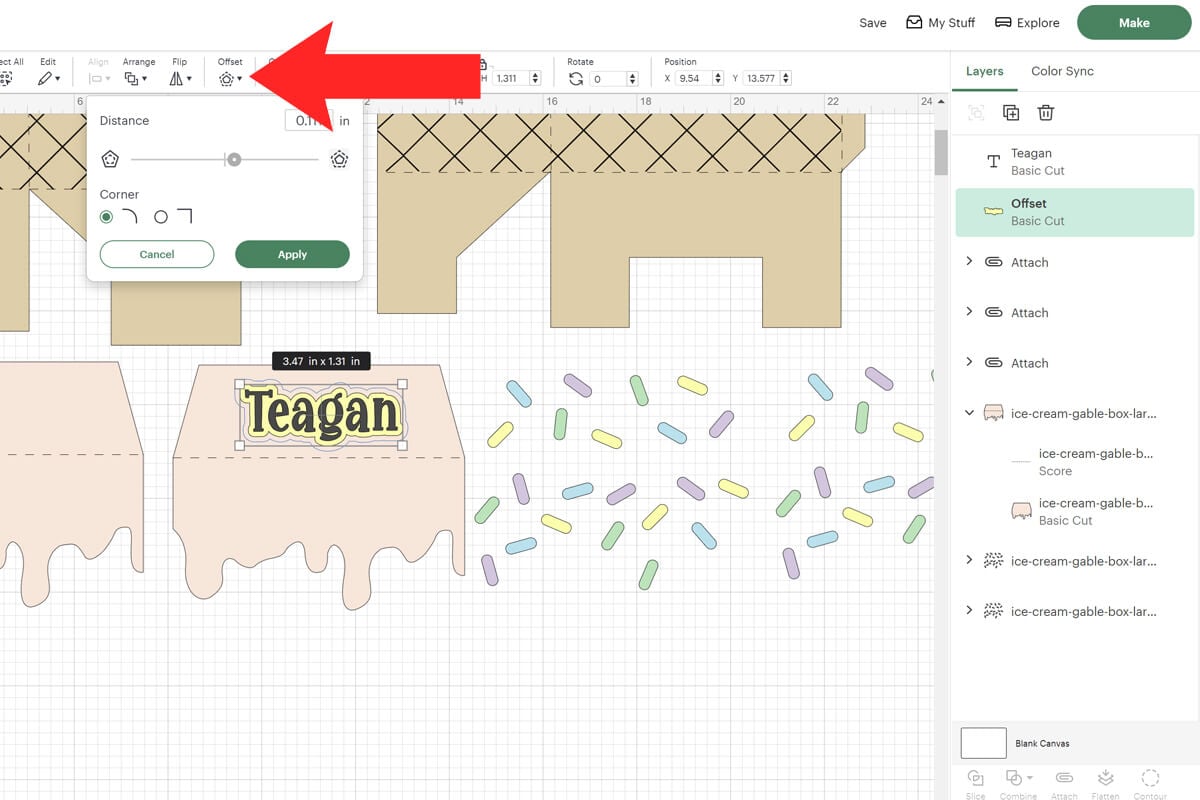 Ice Cream Gable Box Template