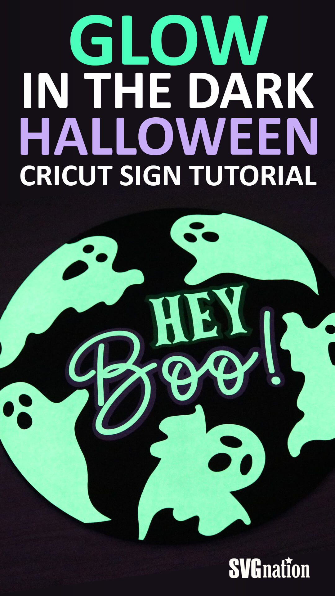 Easy Glow in the Dark Cricut Halloween Wood Sign