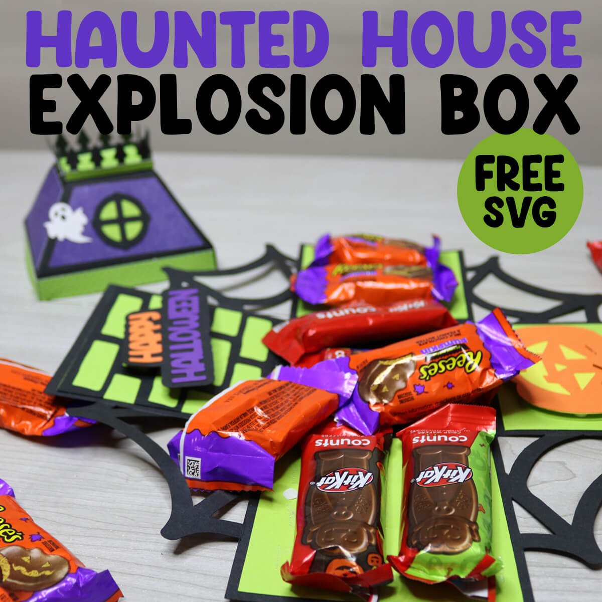Halloween Explosion Box - Free Haunted House SVG