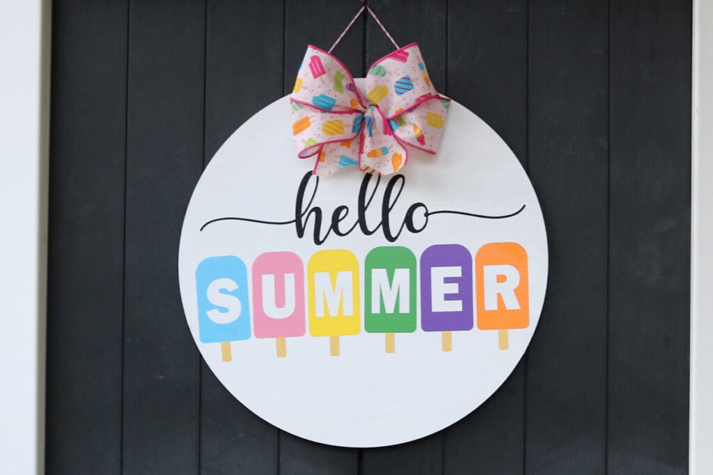 Hello Summer Cricut Welcome Sign
