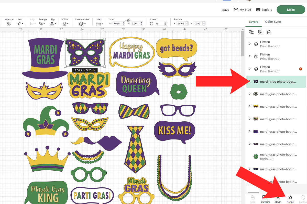 Mardi Gras Photo Booth Props Printable & SVG