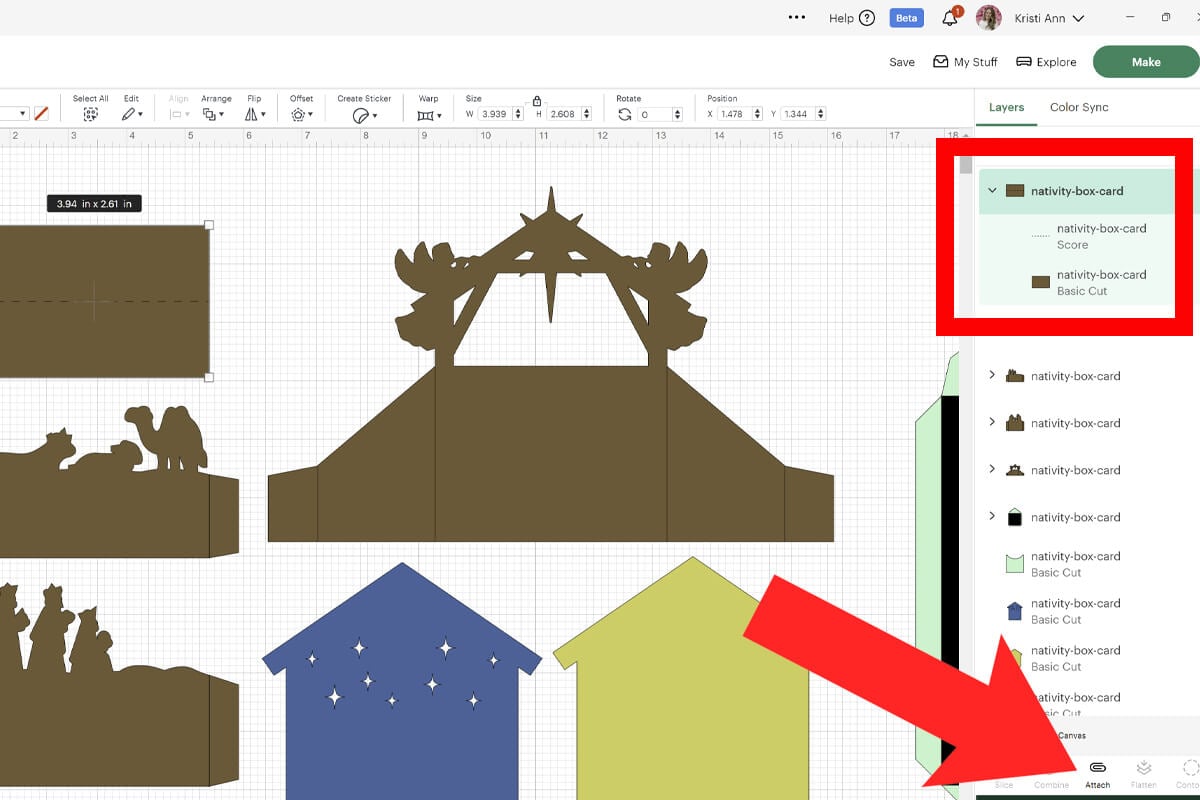 Cricut Nativity Christmas Card Template