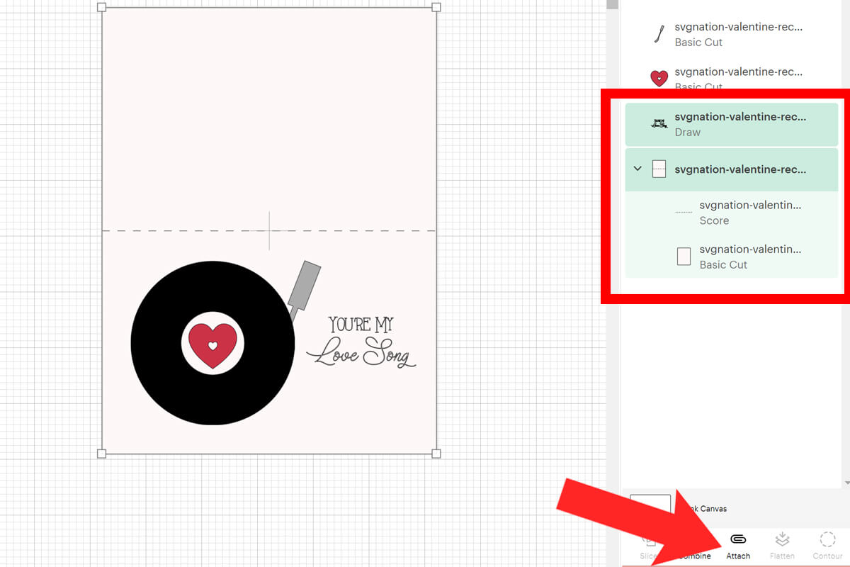 You're My Love Song Vinyl Record Valentine Card - Free SVG