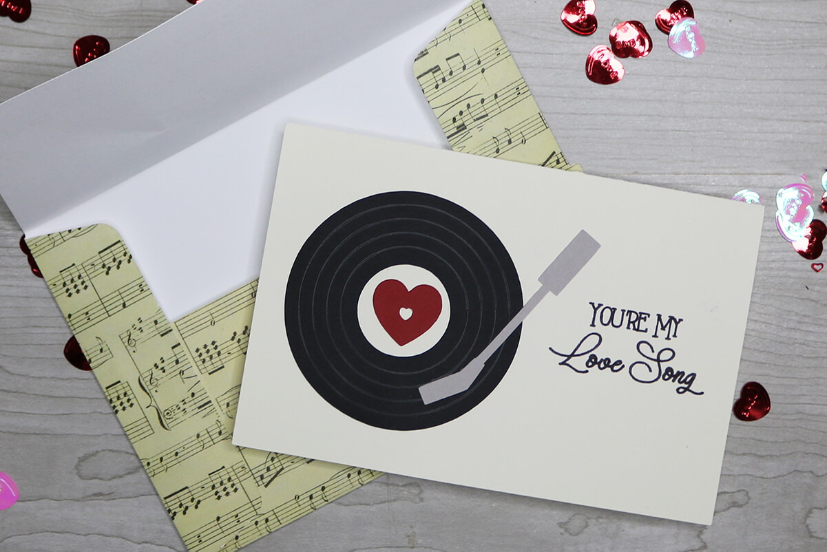 You're My Love Song Vinyl Record Valentine Card - Free SVG